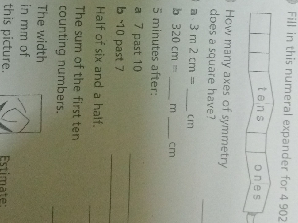 Fill in this numeral expander for 4 902 How | StudyX