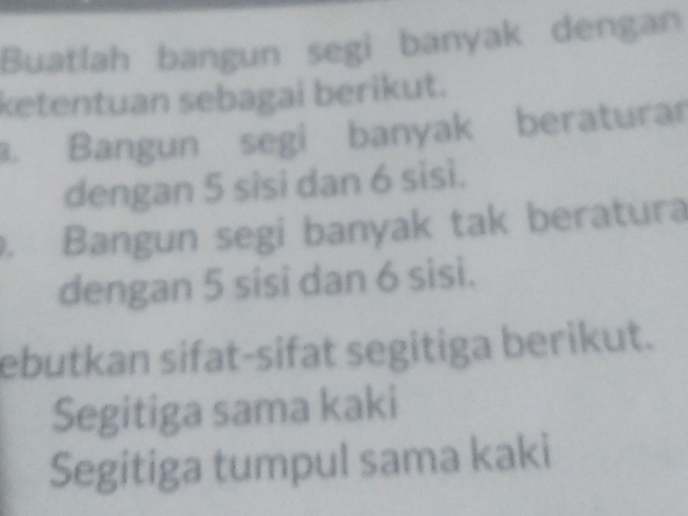 Buatlah bangun segi banyak dengan ketentuan | StudyX