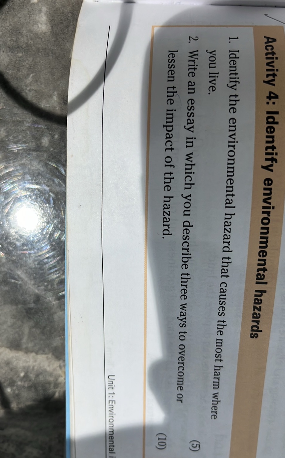 1. Identify the environmental hazard that | StudyX