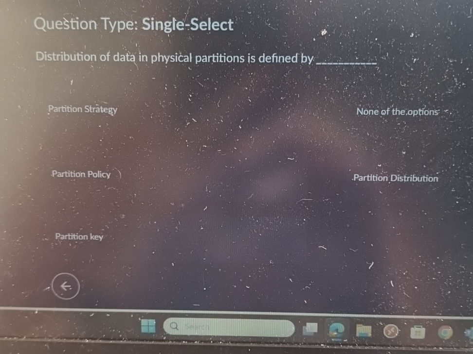 Distribution of data in physical partitions | StudyX