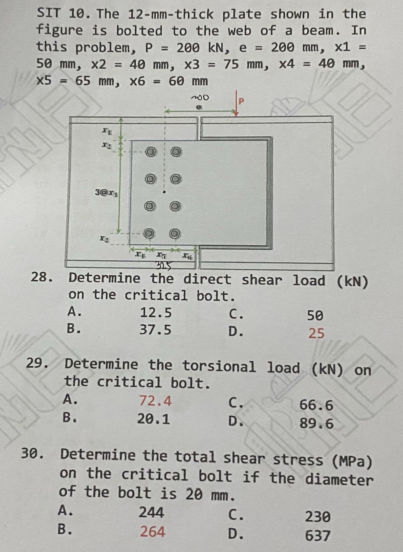 SIT 10. The 12-mm-thick plate shown in the | StudyX
