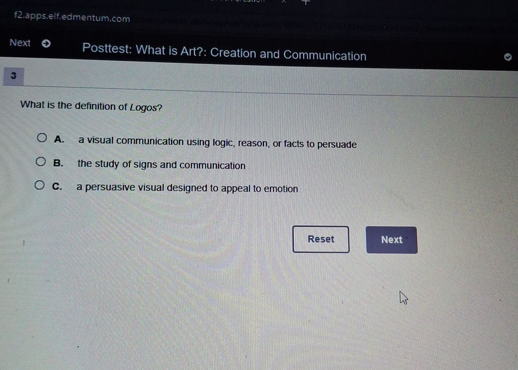 What is the definition of Logos? A. a | StudyX
