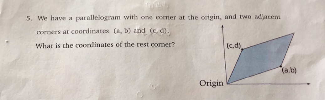 5. We have a parallelogram with one corner | StudyX