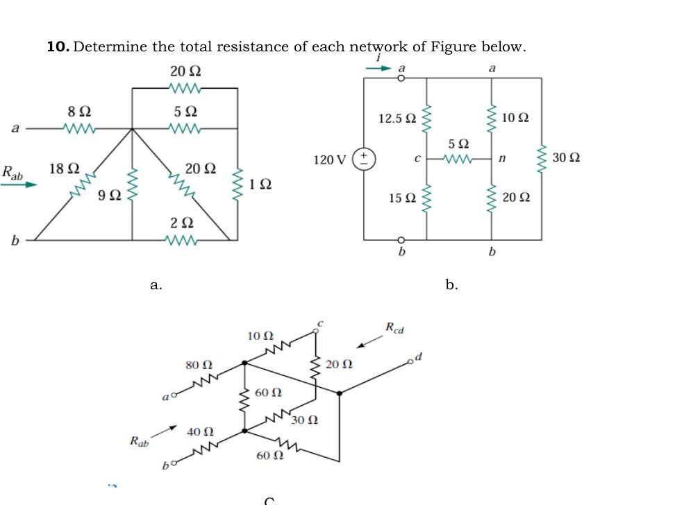 10. Determine the total resistance of each | StudyX