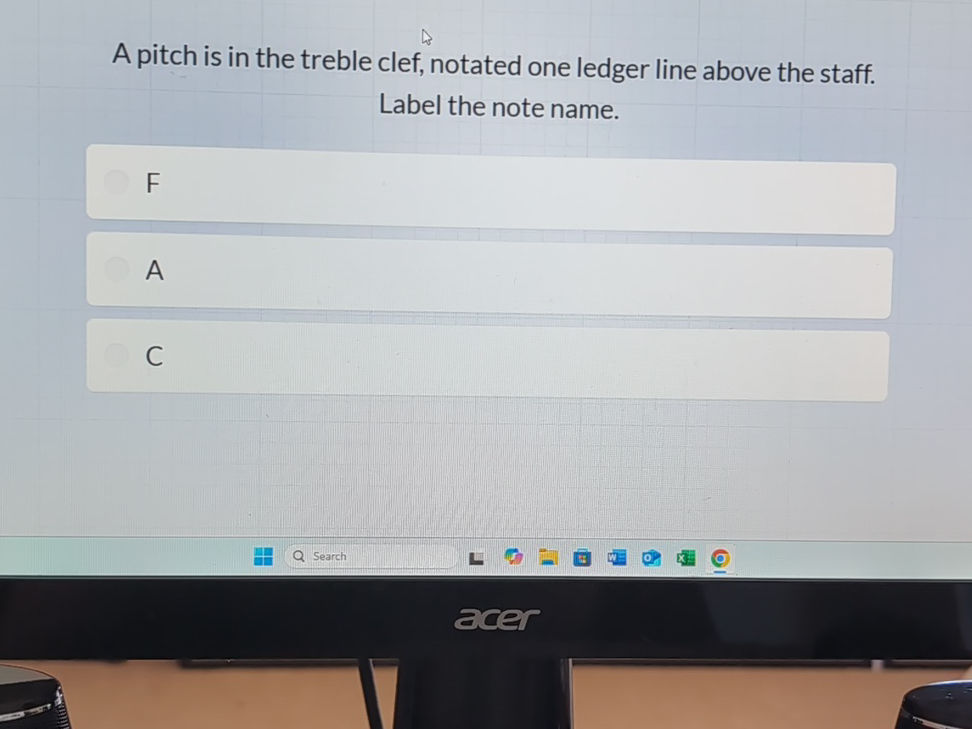A pitch is in the treble clef, notated one | StudyX
