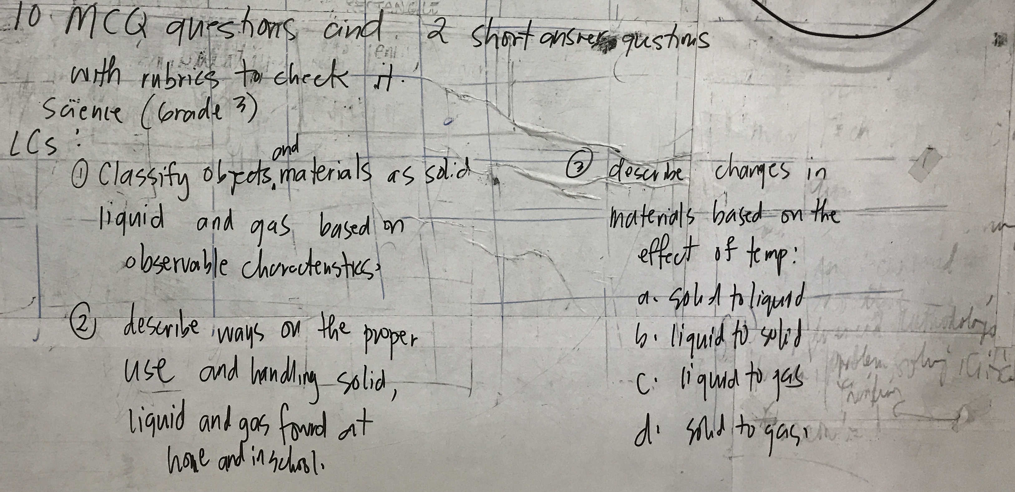 ① Classify objects, materials as solid, | StudyX