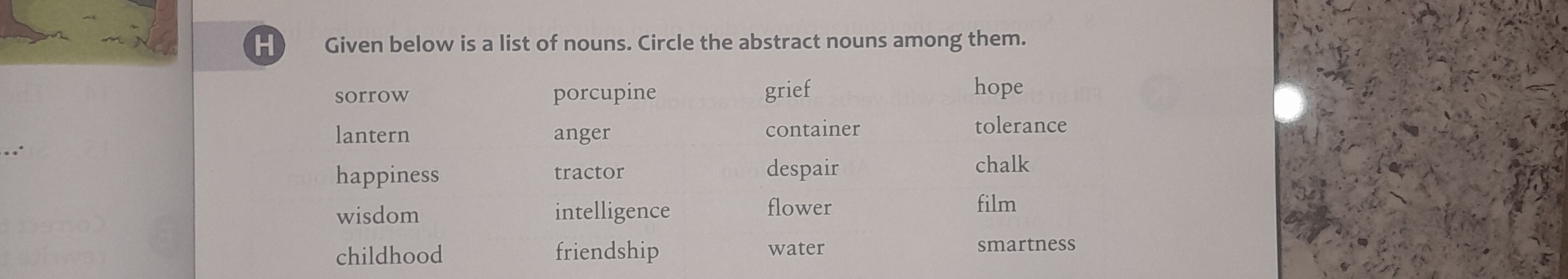 Given below is a list of nouns. Circle the | StudyX