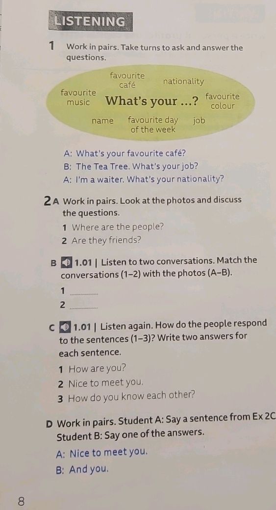 1 Work in pairs. Take turns to ask and | StudyX