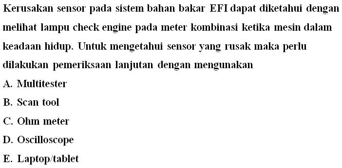 Kerusakan sensor pada sistem bahan bakar EFI | StudyX