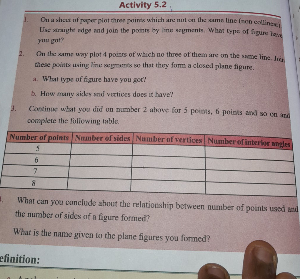 1. On a sheet of paper plot three points | StudyX