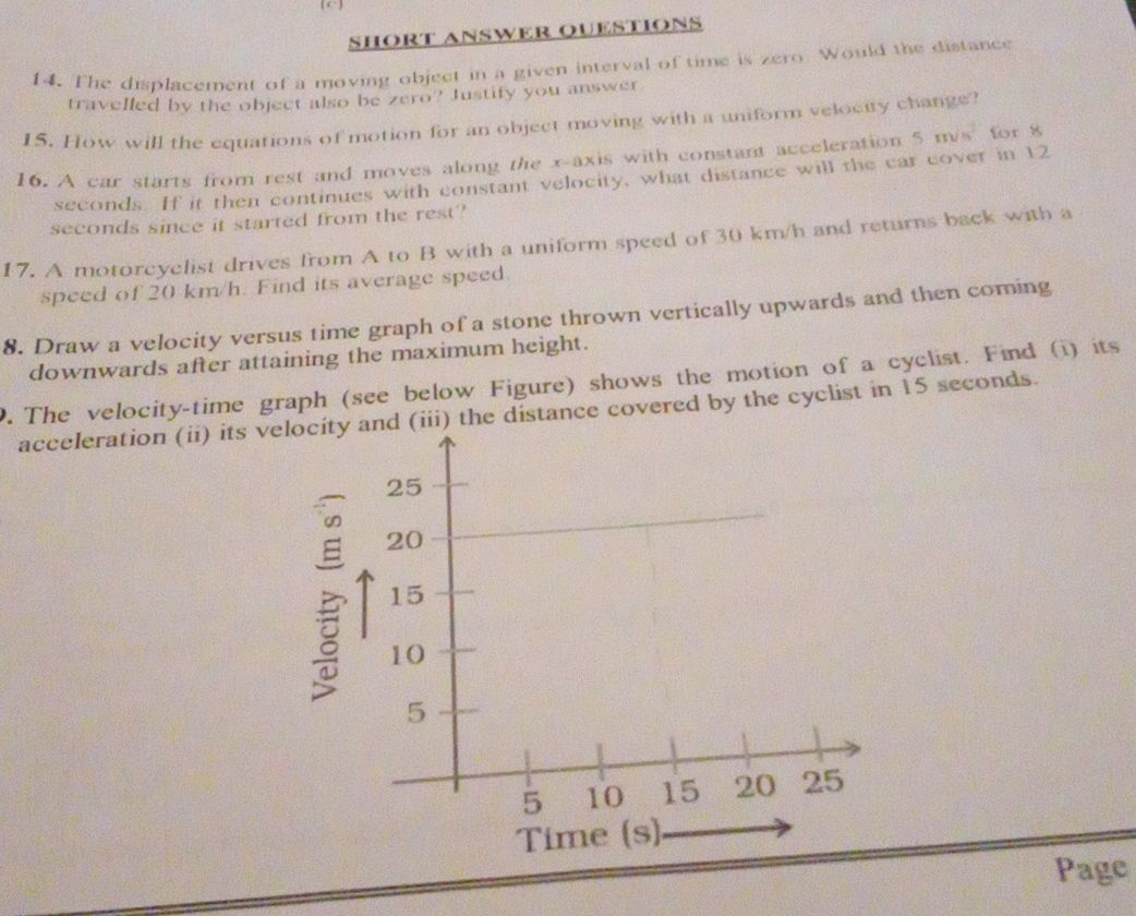 14. The displacement of a moving object in a | StudyX