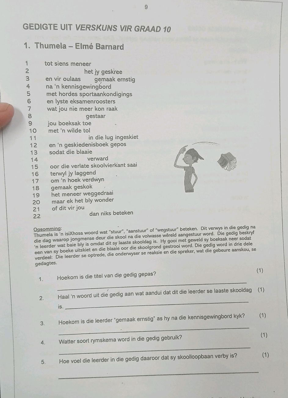 1. Hoekom is die titel van die gedig gepas? | StudyX