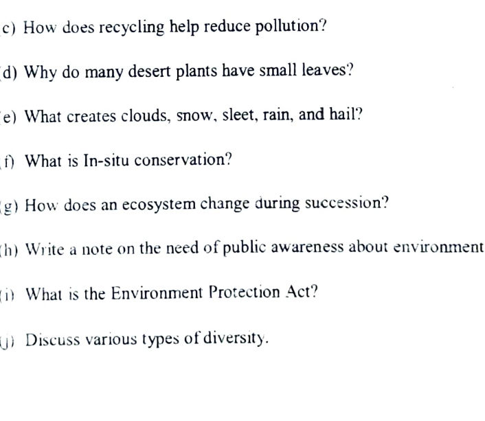 (c) How does recycling help reduce | StudyX