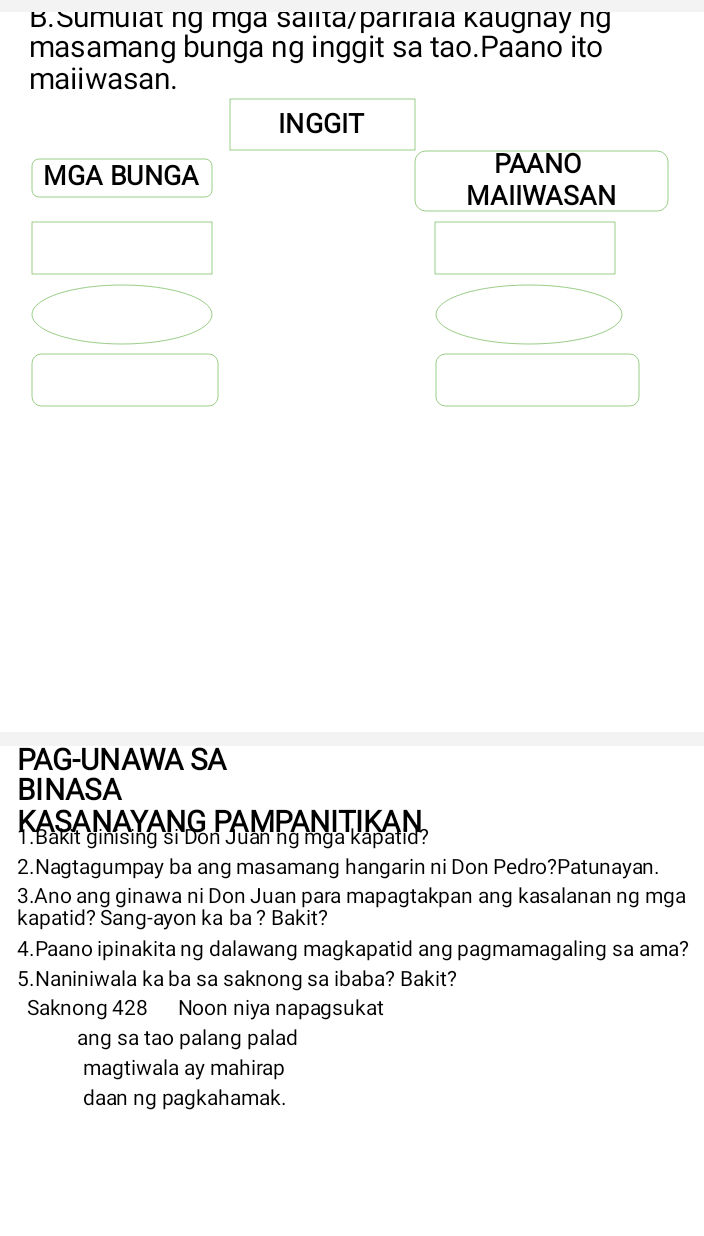 B. Sumulat ng mga salita/parirala kaugnay ng | StudyX