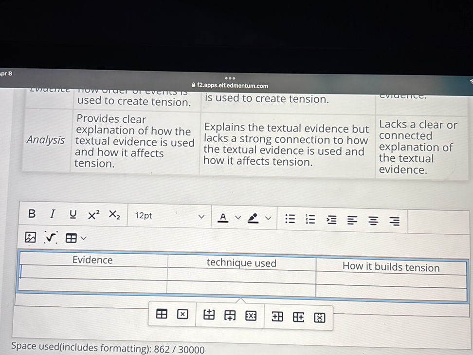 | Evidence | technique used | How it builds | StudyX
