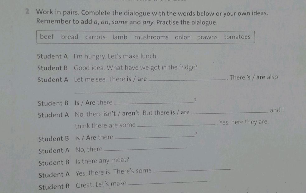 2 Work in pairs. Complete the dialogue with | StudyX