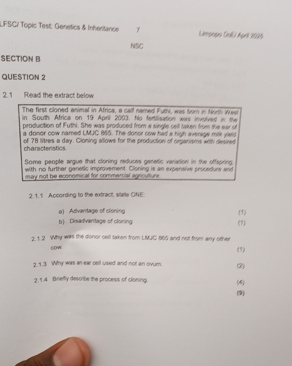 2.1 Read the extract below. The first | StudyX