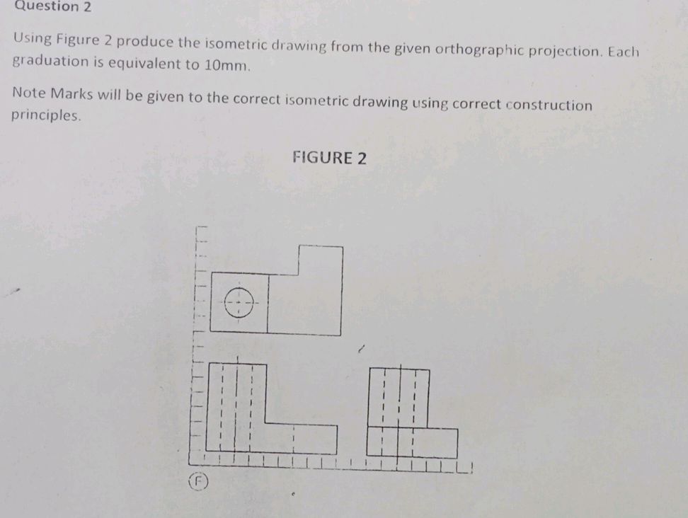 Using Figure 2 produce the isometric drawing | StudyX
