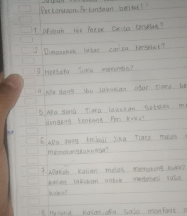 1. Apakah Ide Pokok Cerita tersebut? 2. | StudyX