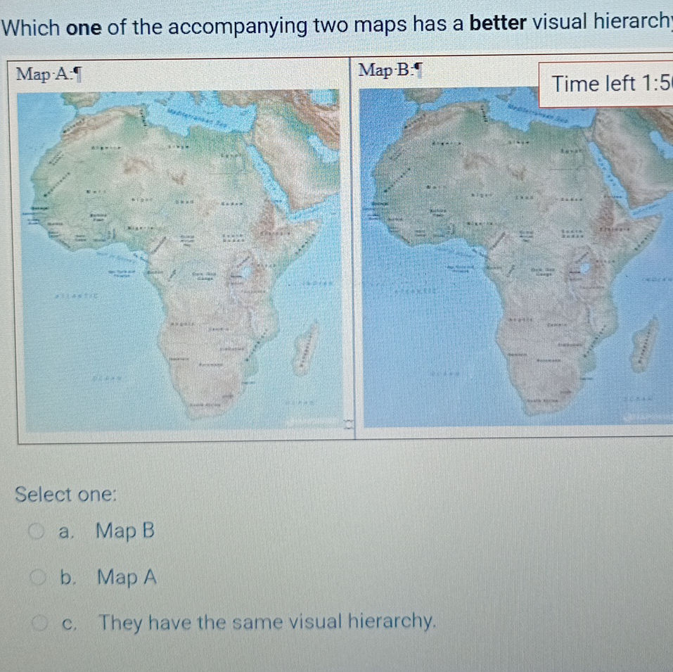 Which one of the accompanying two maps has a | StudyX