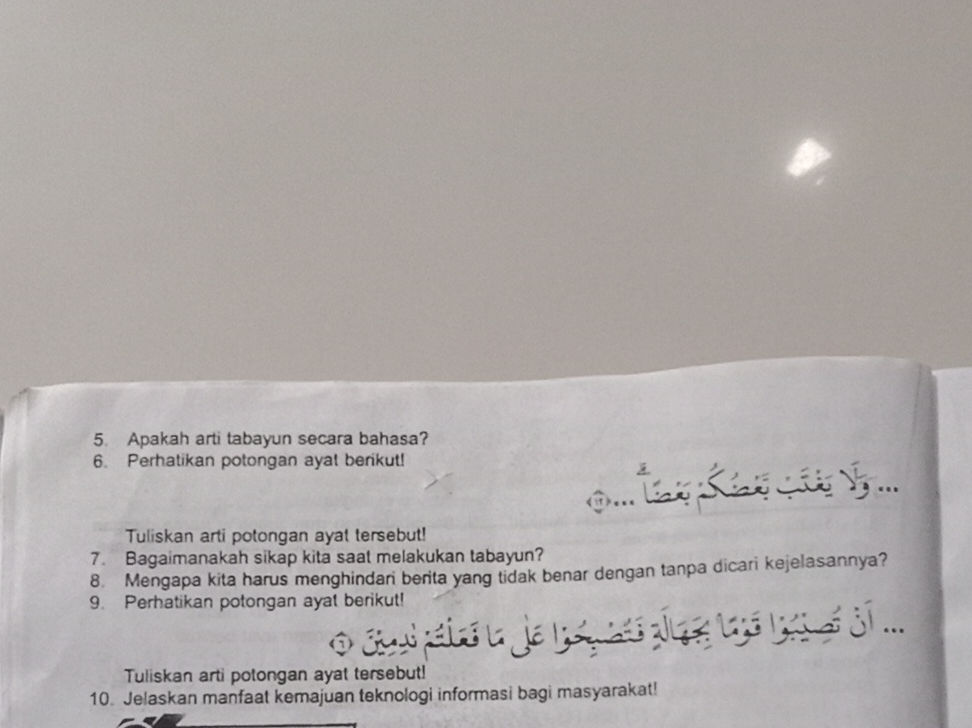 5. Apakah arti tabayun secara bahasa? 6. | StudyX