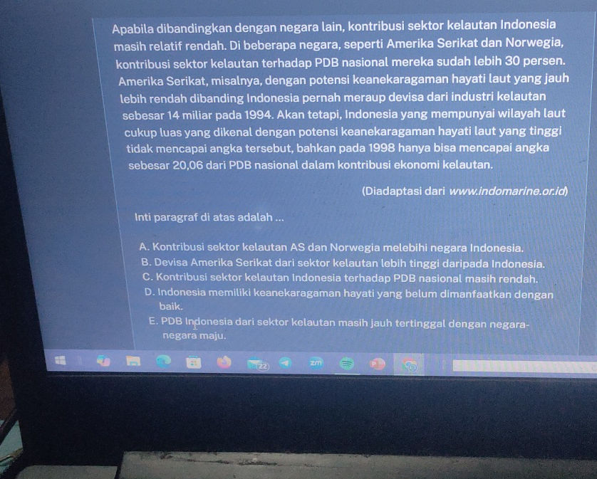 Inti paragraf di atas adalah ... A. | StudyX