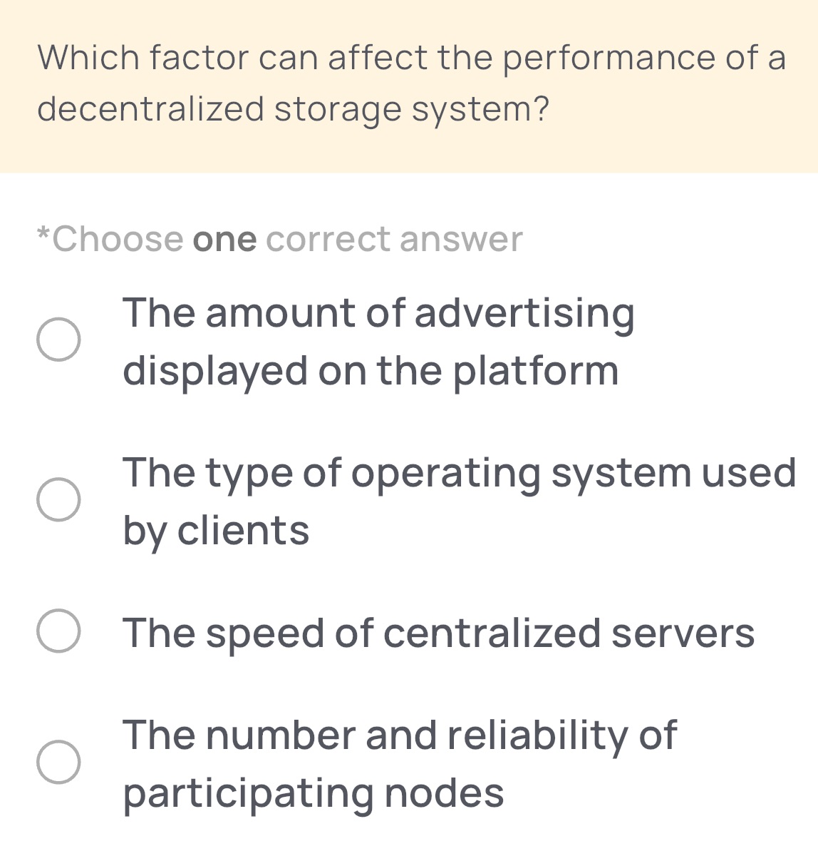 Which factor can affect the performance of a | StudyX