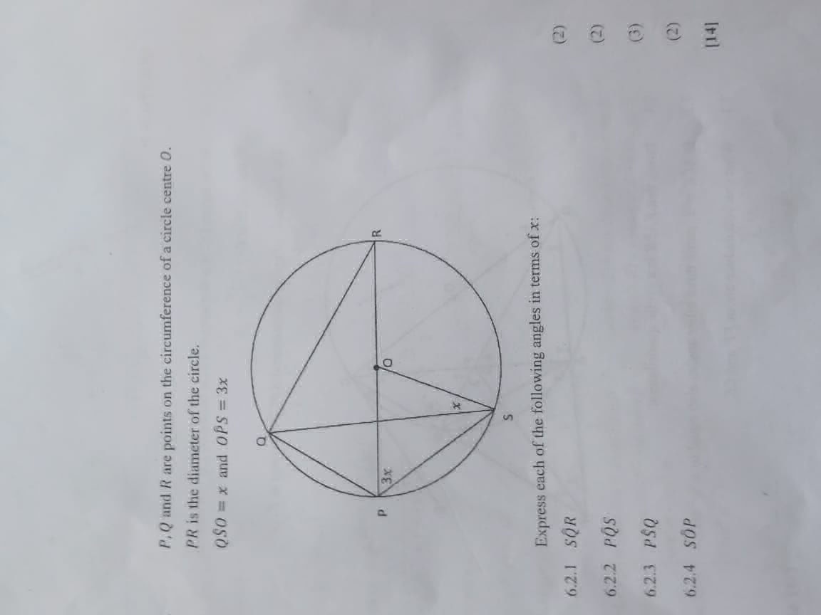 P, Q and R are points on the circumference | StudyX