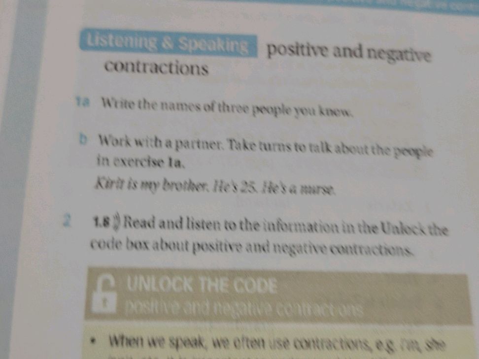 1a Write the names of three people you know. | StudyX