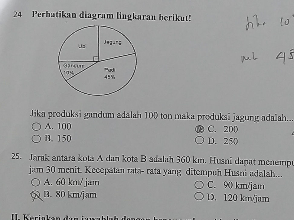 24. Perhatikan diagram lingkaran berikut! | StudyX