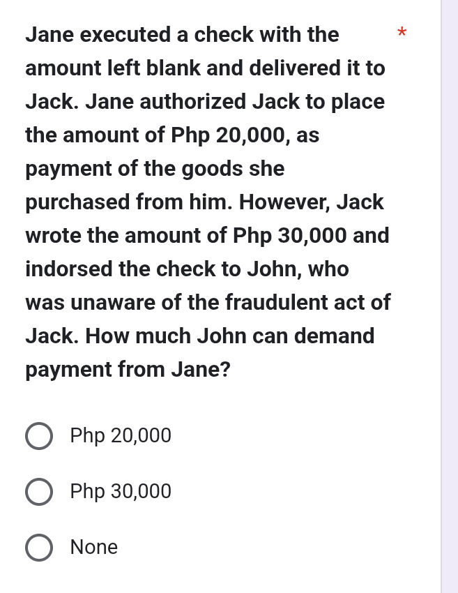 Jane executed a check with the amount left | StudyX