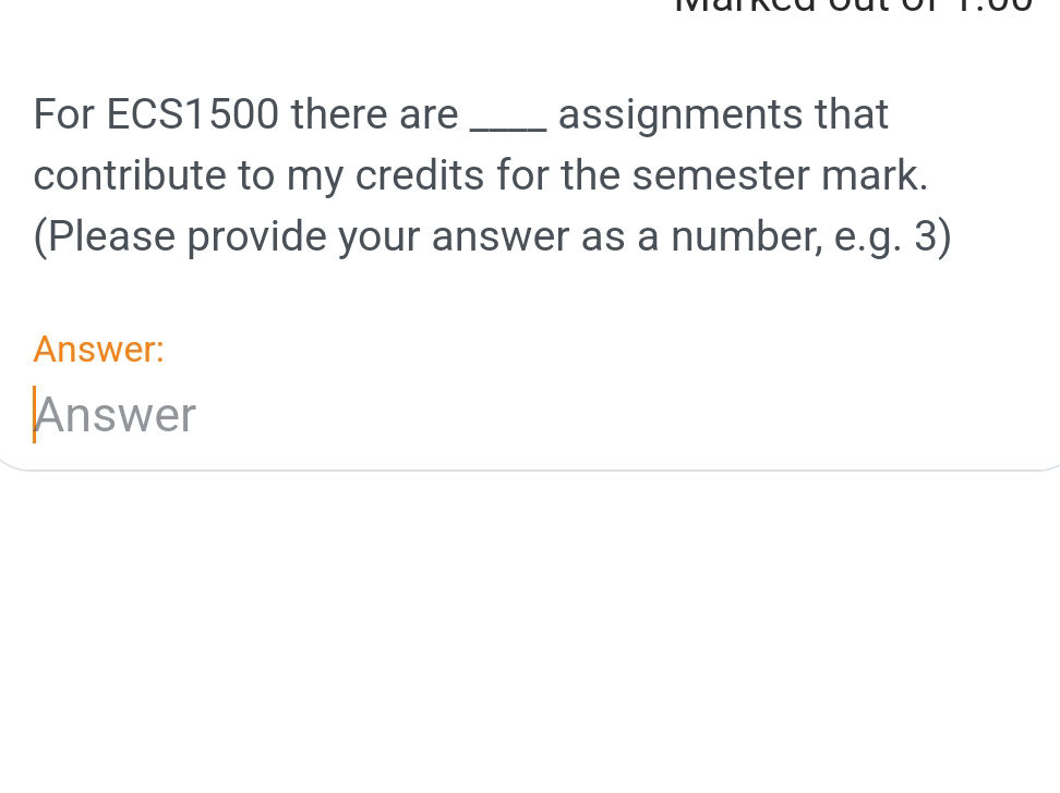 For ECS1500 there are ____ assignments that | StudyX