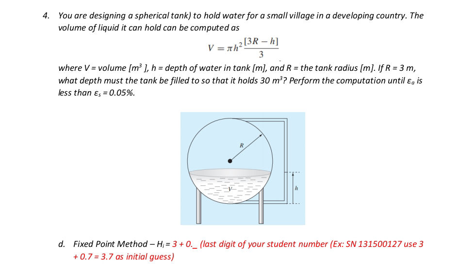 4. You are designing a spherical tank) to | StudyX
