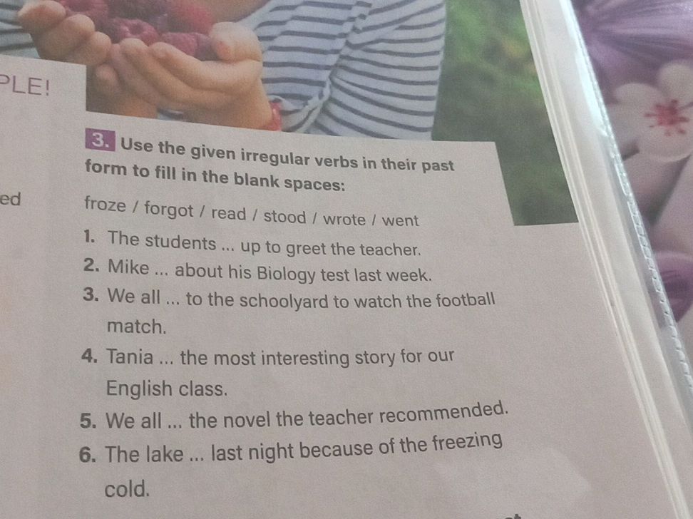 3. Use the given irregular verbs in their | StudyX