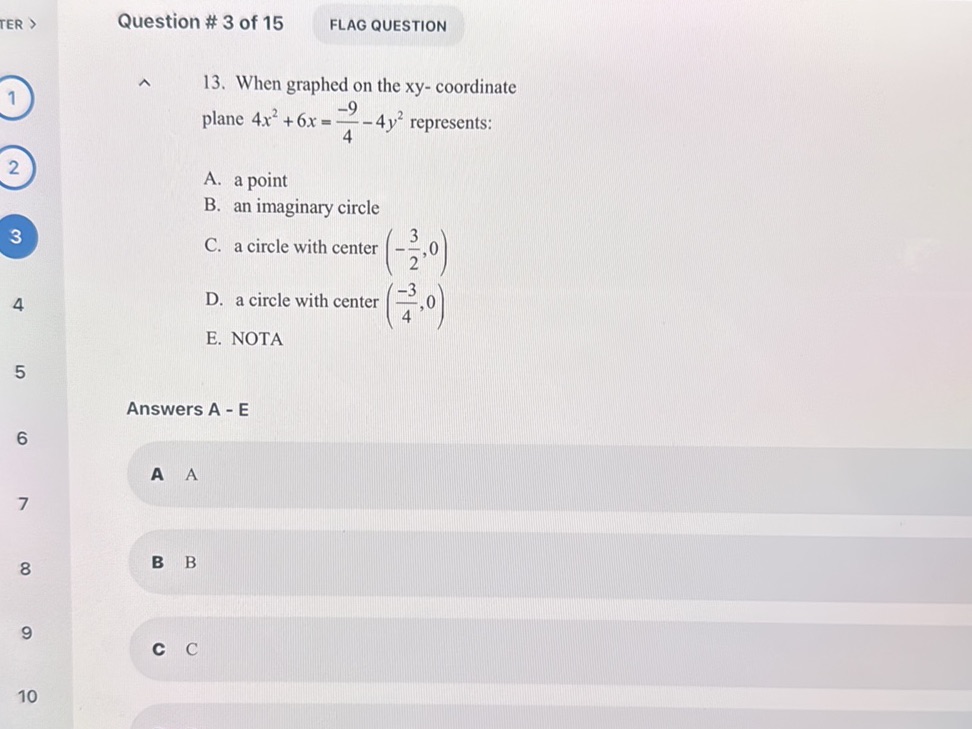 13. When graphed on the xy- coordinate plane | StudyX