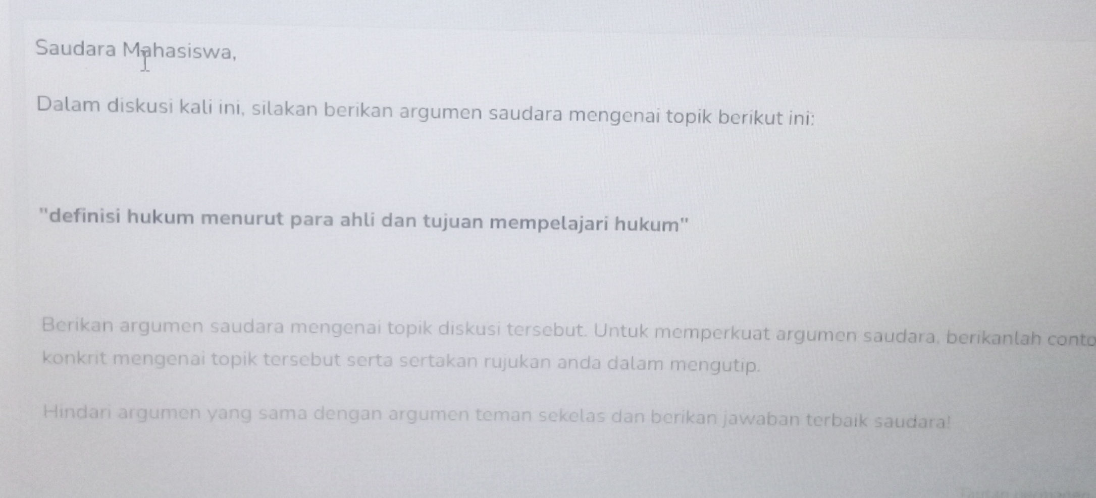 Saudara Mahasiswa, Dalam diskusi kali ini, | StudyX