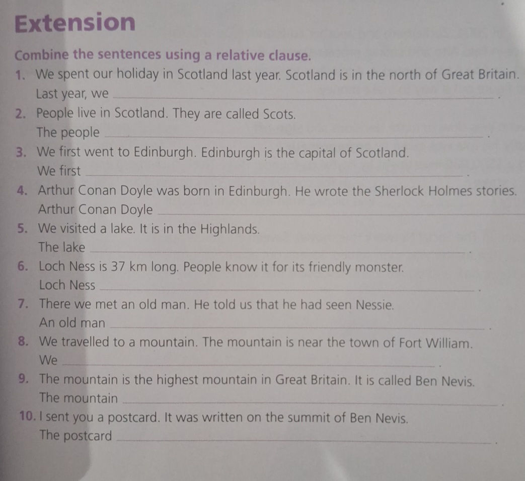 Combine the sentences using a relative | StudyX