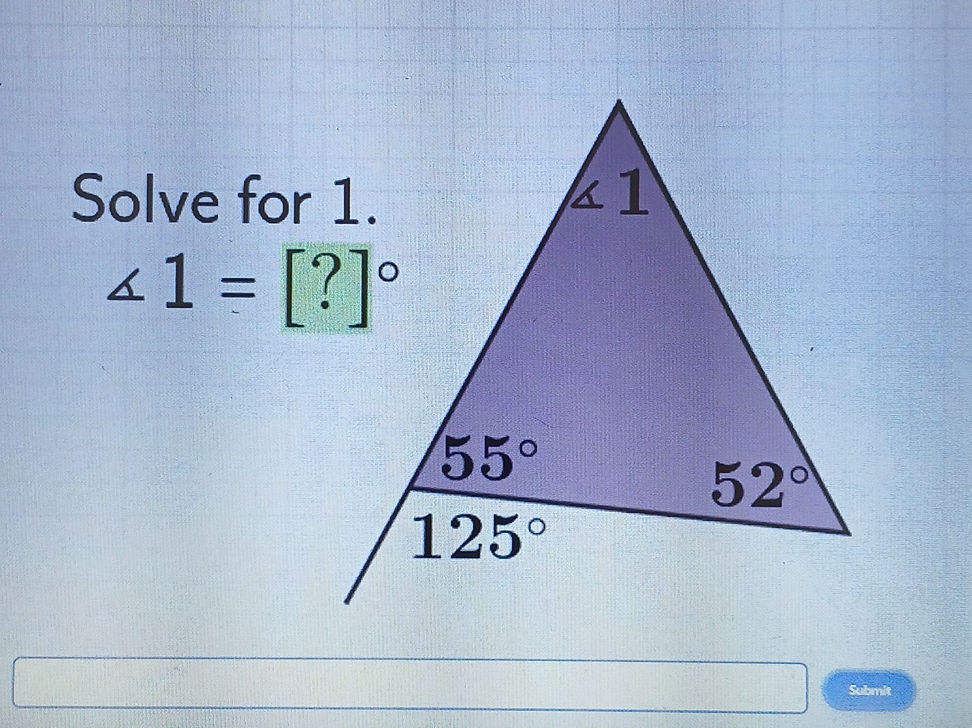 Solve for Angle 1 in Triangle | StudyX