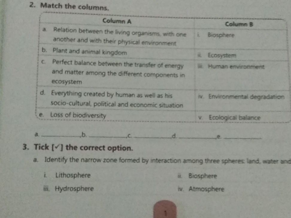 2. Match the columns. | Column A | Column B | StudyX