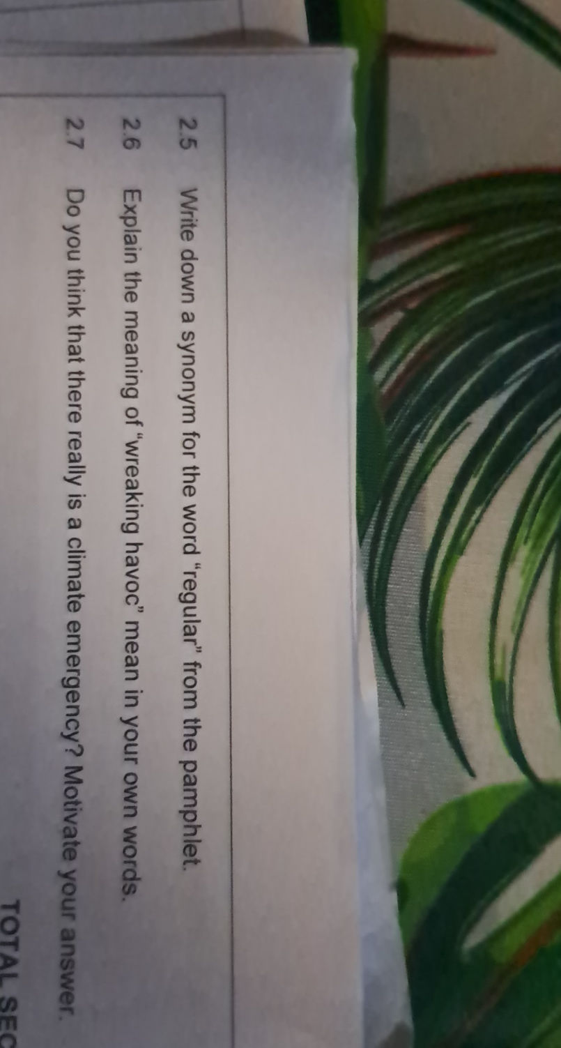 2. 5 Write down a synonym for the word | StudyX