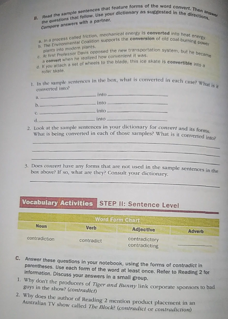 B. Read the sample sentences that feature | StudyX