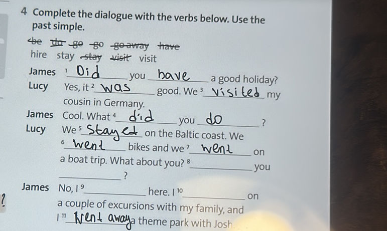 4 Complete the dialogue with the verbs | StudyX