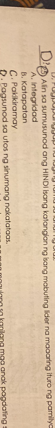 25. Alin sa sumusunod ang HINDI isang | StudyX