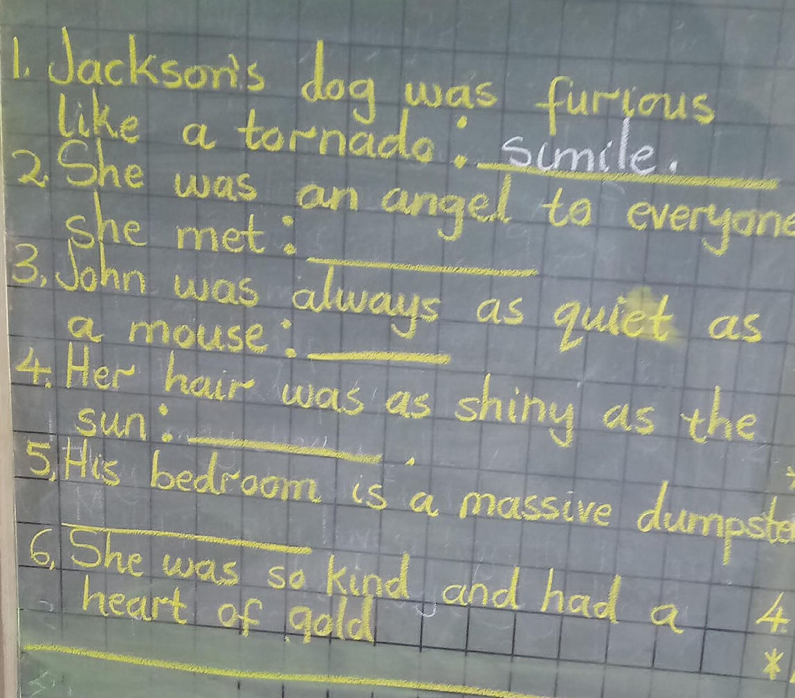 1. Jackson's dog was furious like a tornado: | StudyX