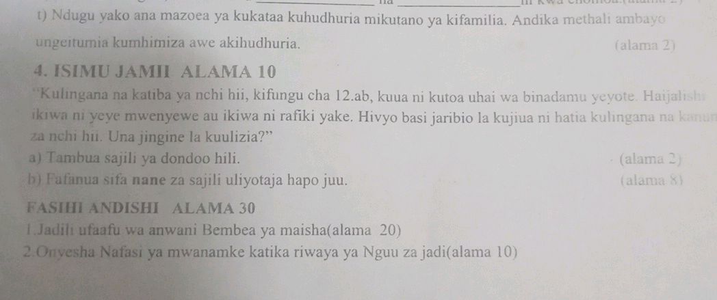 t) Ndugu yako ana mazoea ya kukataa | StudyX