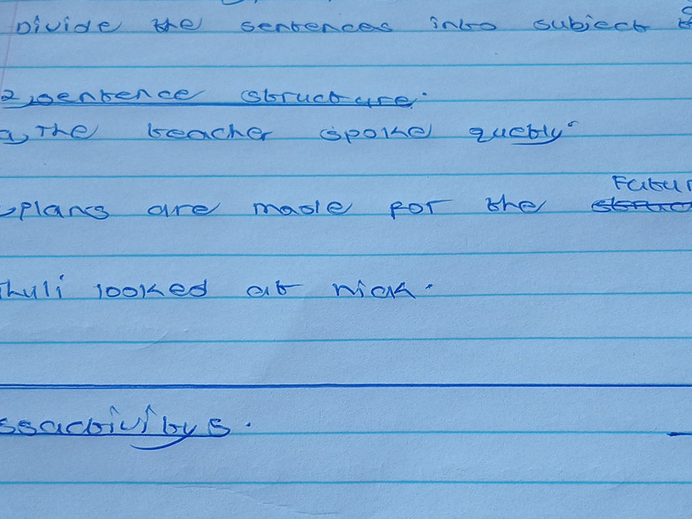 Divide the sentences into subject. 2 | StudyX