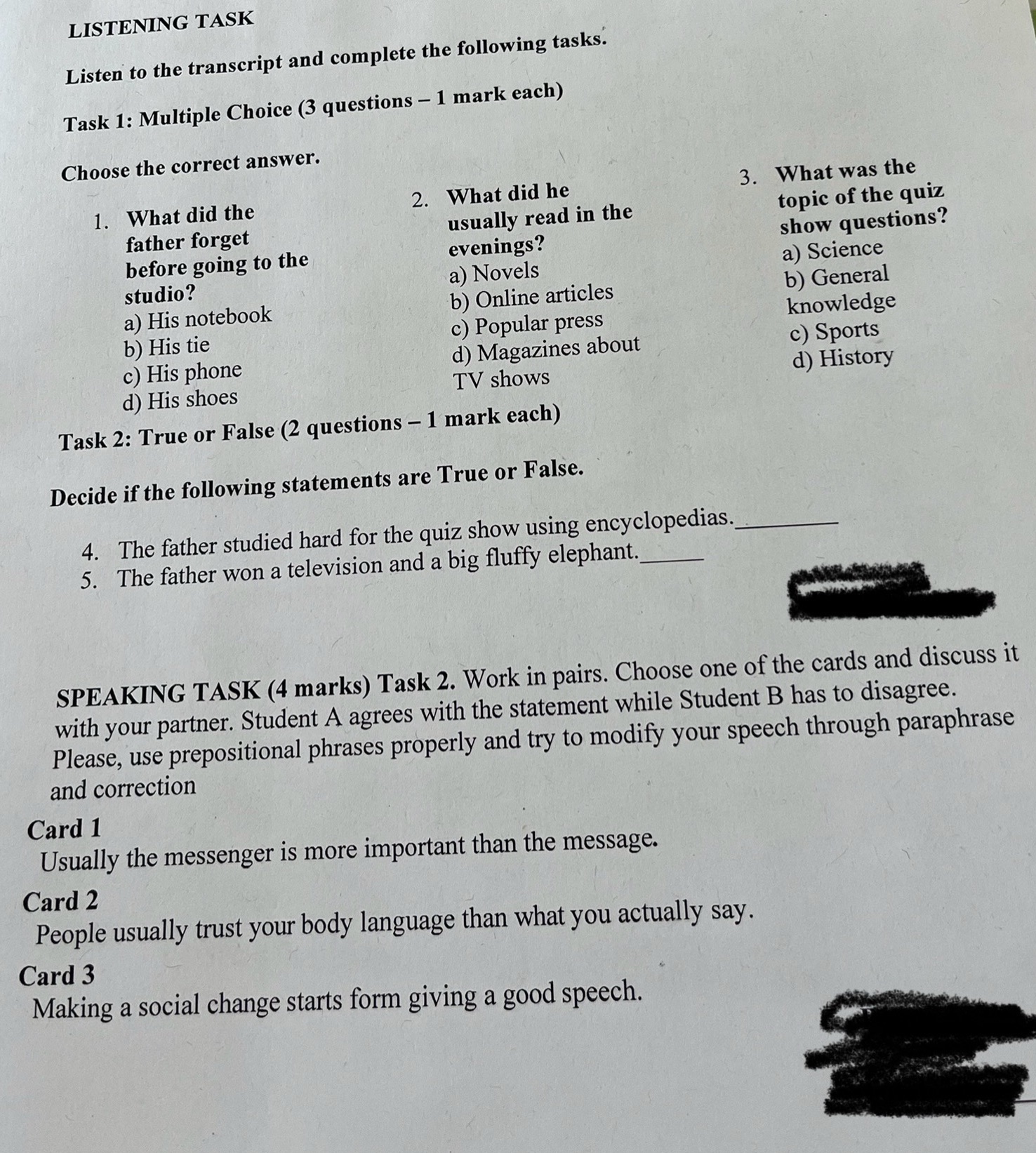 Task 1: Multiple Choice (3 questions – 1 | StudyX