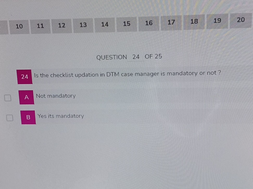 24 Is the checklist updation in DTM case | StudyX