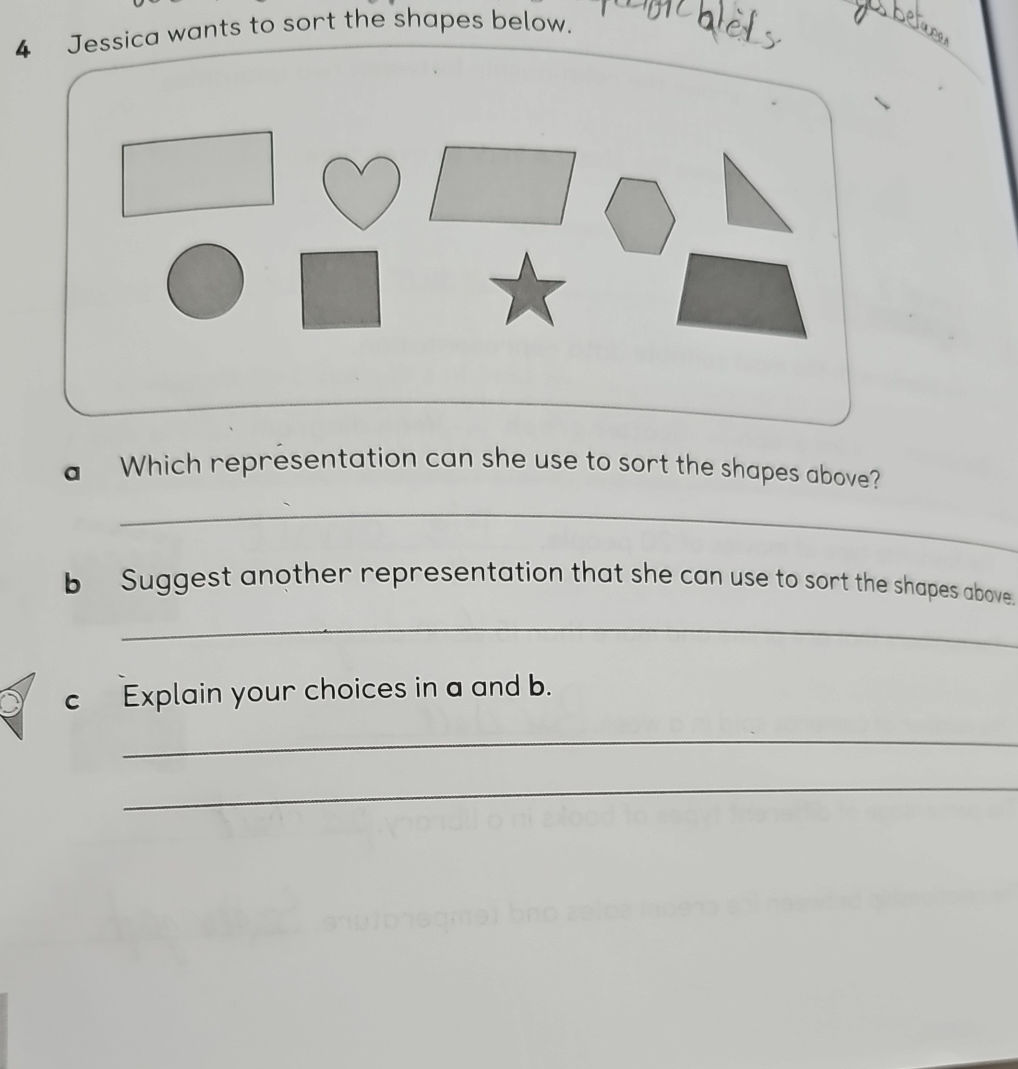 Jessica wants to sort the shapes below. a | StudyX