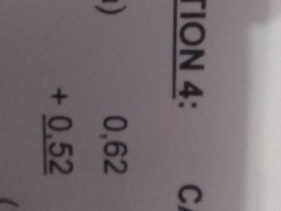 Adding Decimals: 0.62 + 0.52 | StudyX
